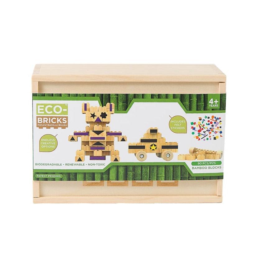 Eco-Bricks Bamboo 90-Piece Set | Natural Construction Bricks