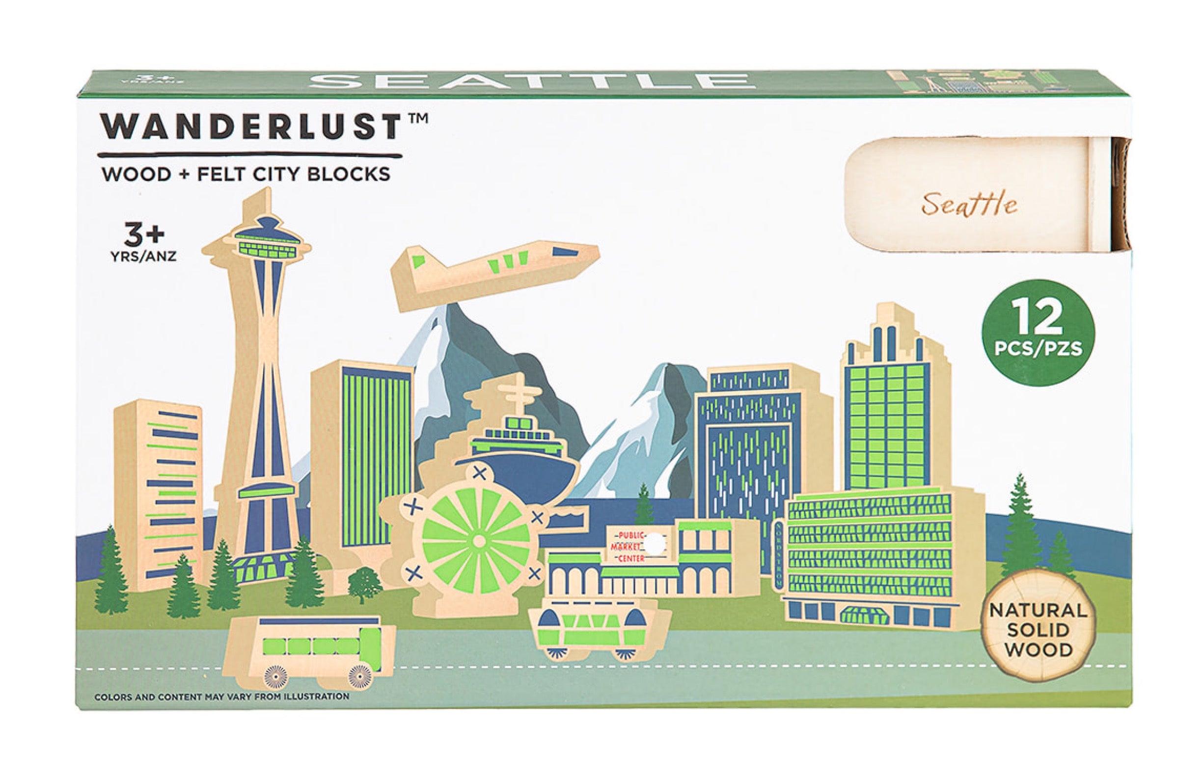 Wanderlust Seattle Wooden Block Set - Eco-Friendly STEM Learning Toy