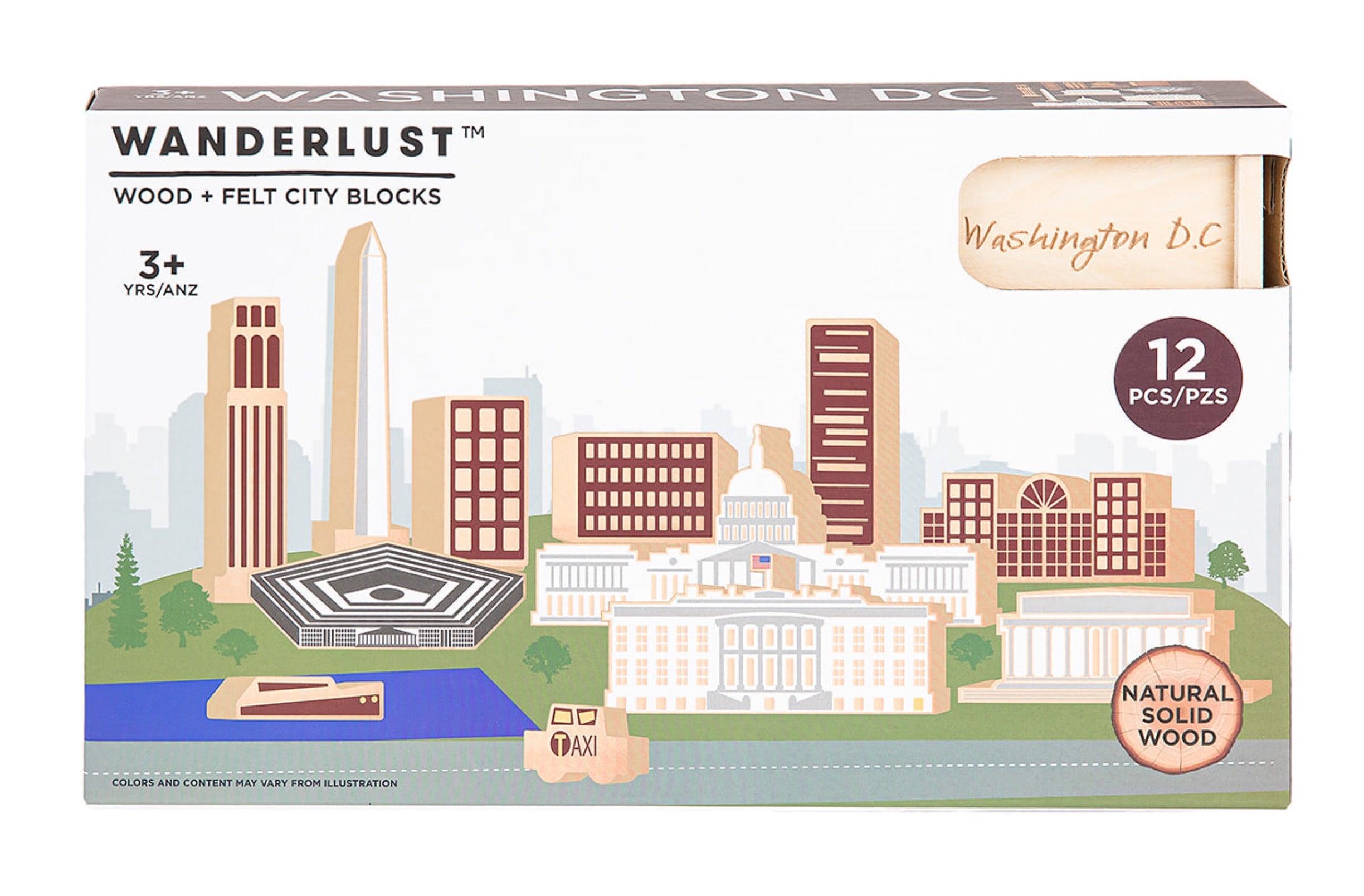 Wanderlust Washington DC Wooden Block Play Set - Eco-Friendly STEM Toy