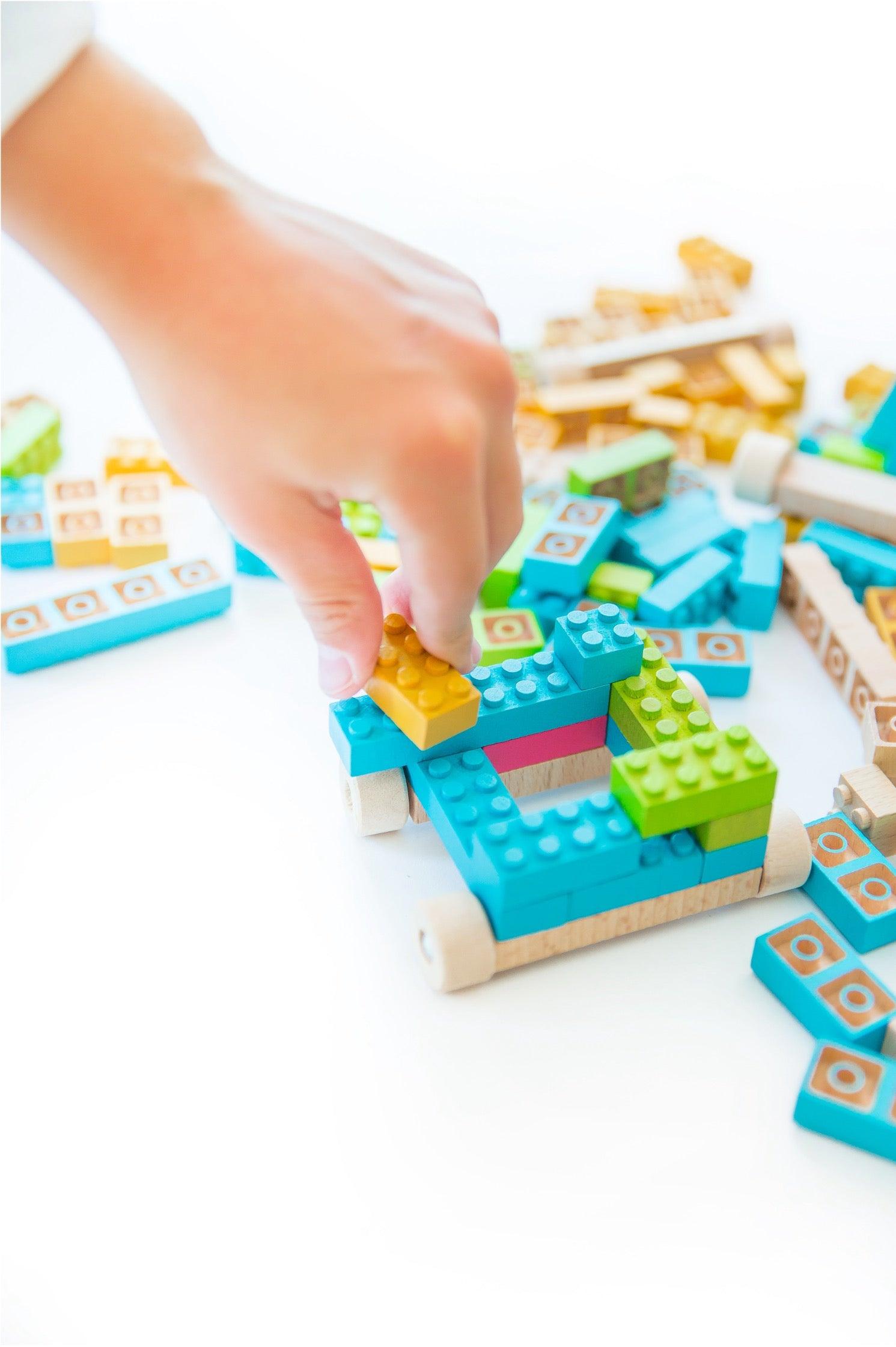 Eco-Bricks Natural Wood Color Bricks | Construction Toys