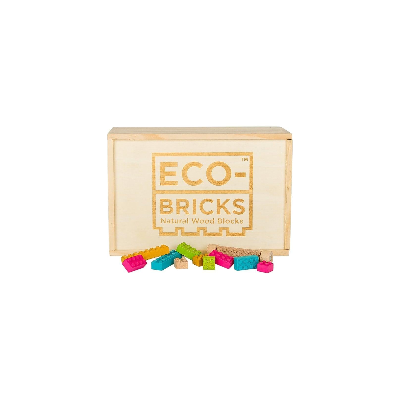 Eco-Bricks Natural Wood Color Bricks | Construction Toys