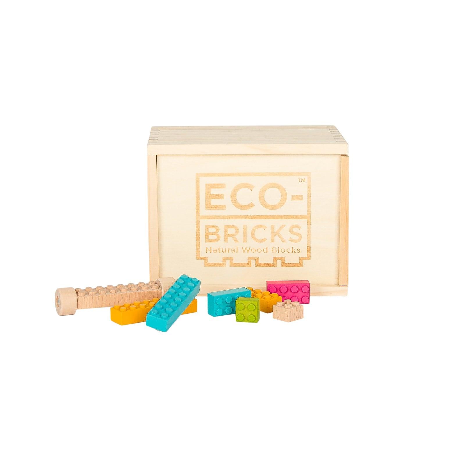 Eco-Bricks Natural Wood Color Bricks | Green Construction Toys - Once Kids