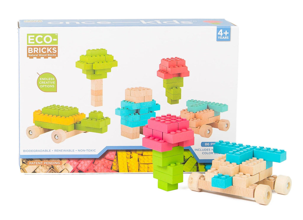 Eco-Bricks Color Wood Bricks Education Set | Sustainable Toys
