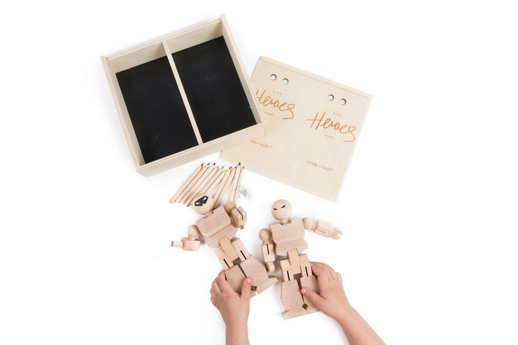 Make Your Own Wooden Action Figures - STEM & LEGO® Duplo® Compatible