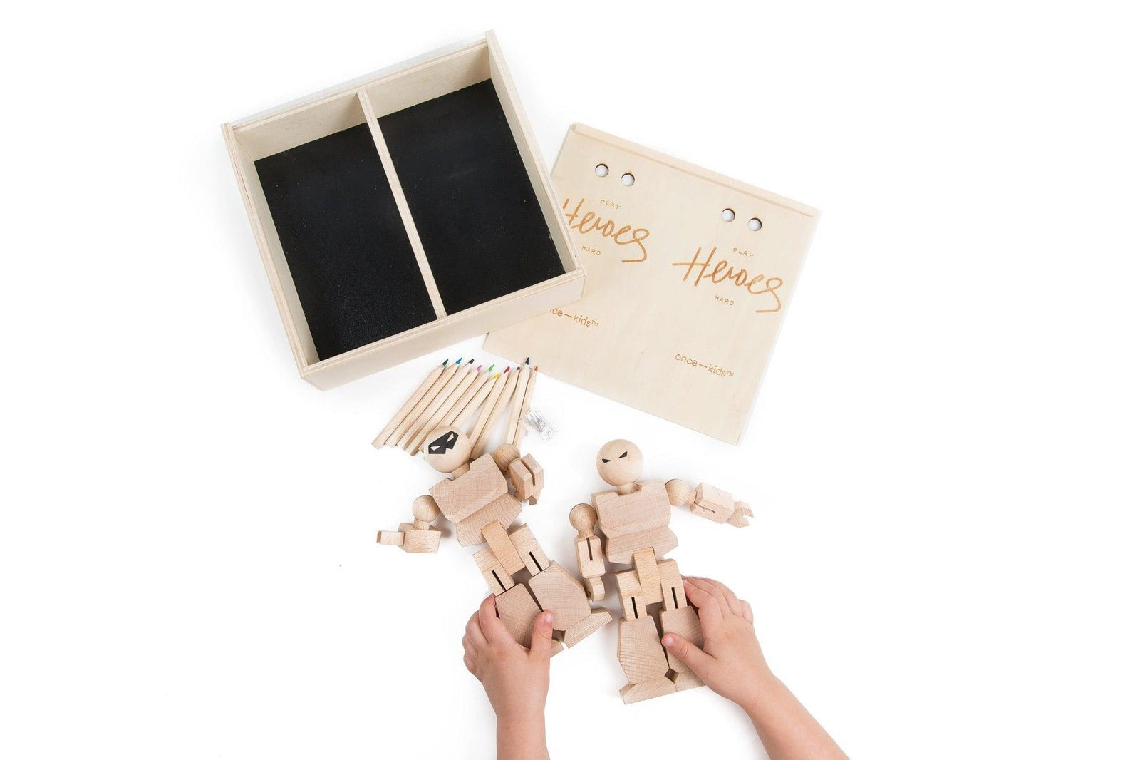 Make Your Own Wooden Action Figures - STEM & LEGO® Duplo® Compatible