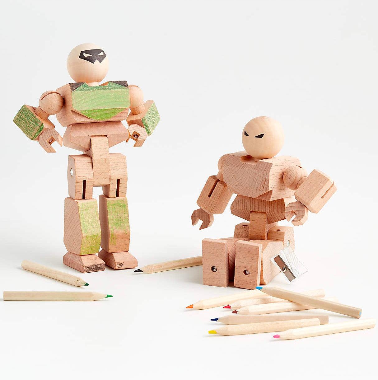 Make Your Own Wooden Action Figures - STEM & LEGO® Duplo® Compatible