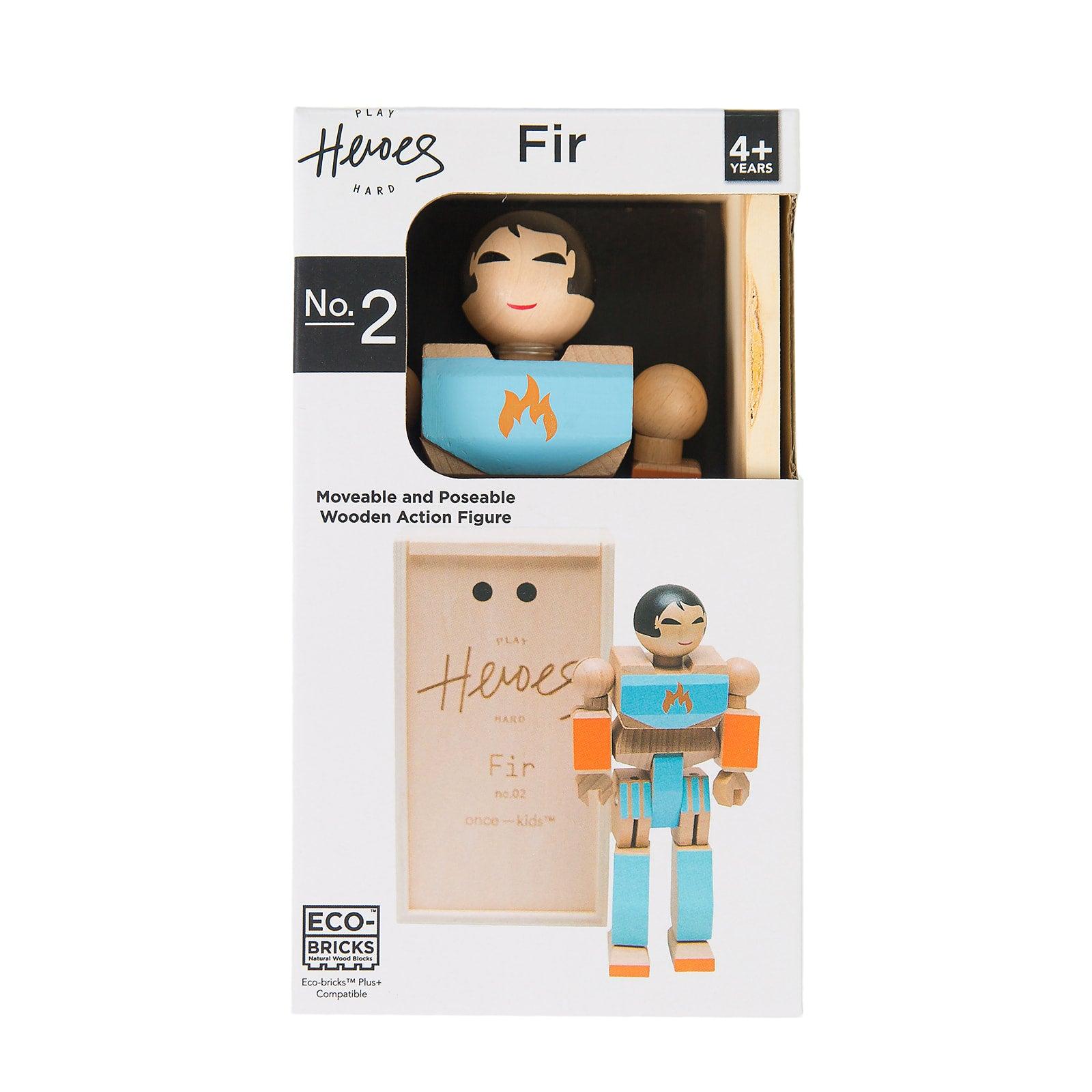 Once Kids Wood Action Figure Playhard Heroes #2 Fir