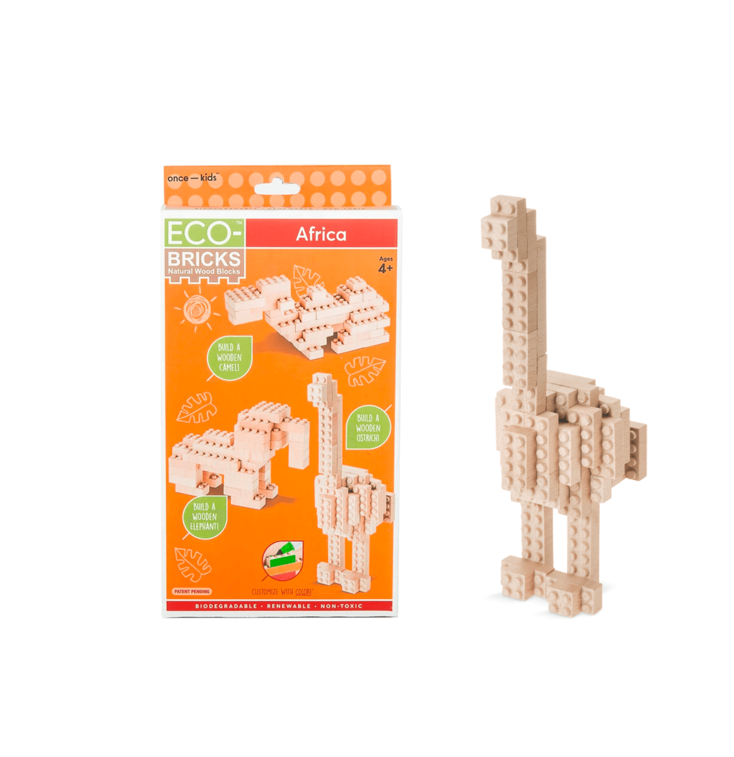 Eco-bricks Wooden Bricks 3 in 1 Africa Set - Creative & STEM
