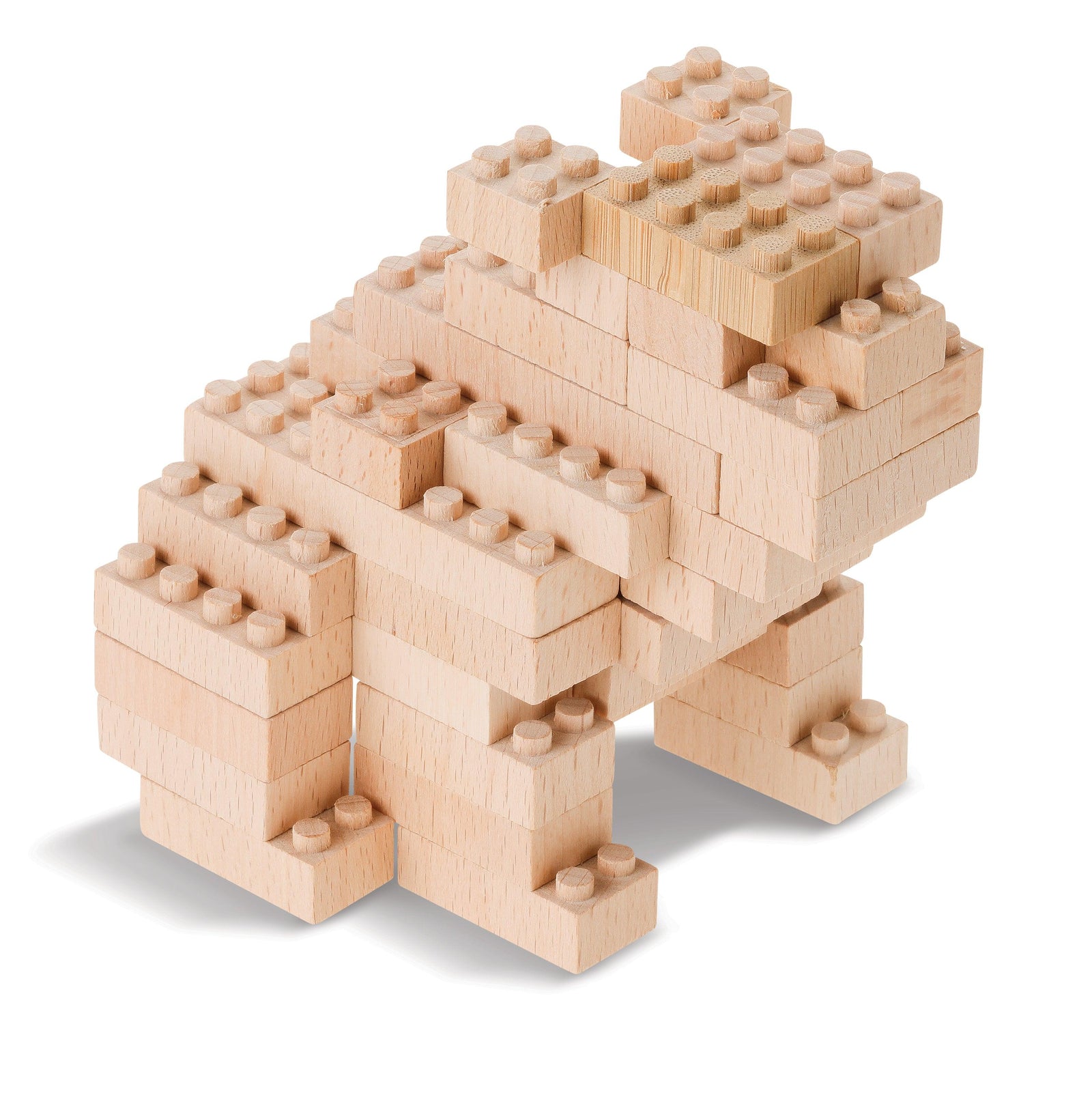 Once Kids Eco-bricks Wood Bricks 3 in 1 Build - Color Your Own Dogs